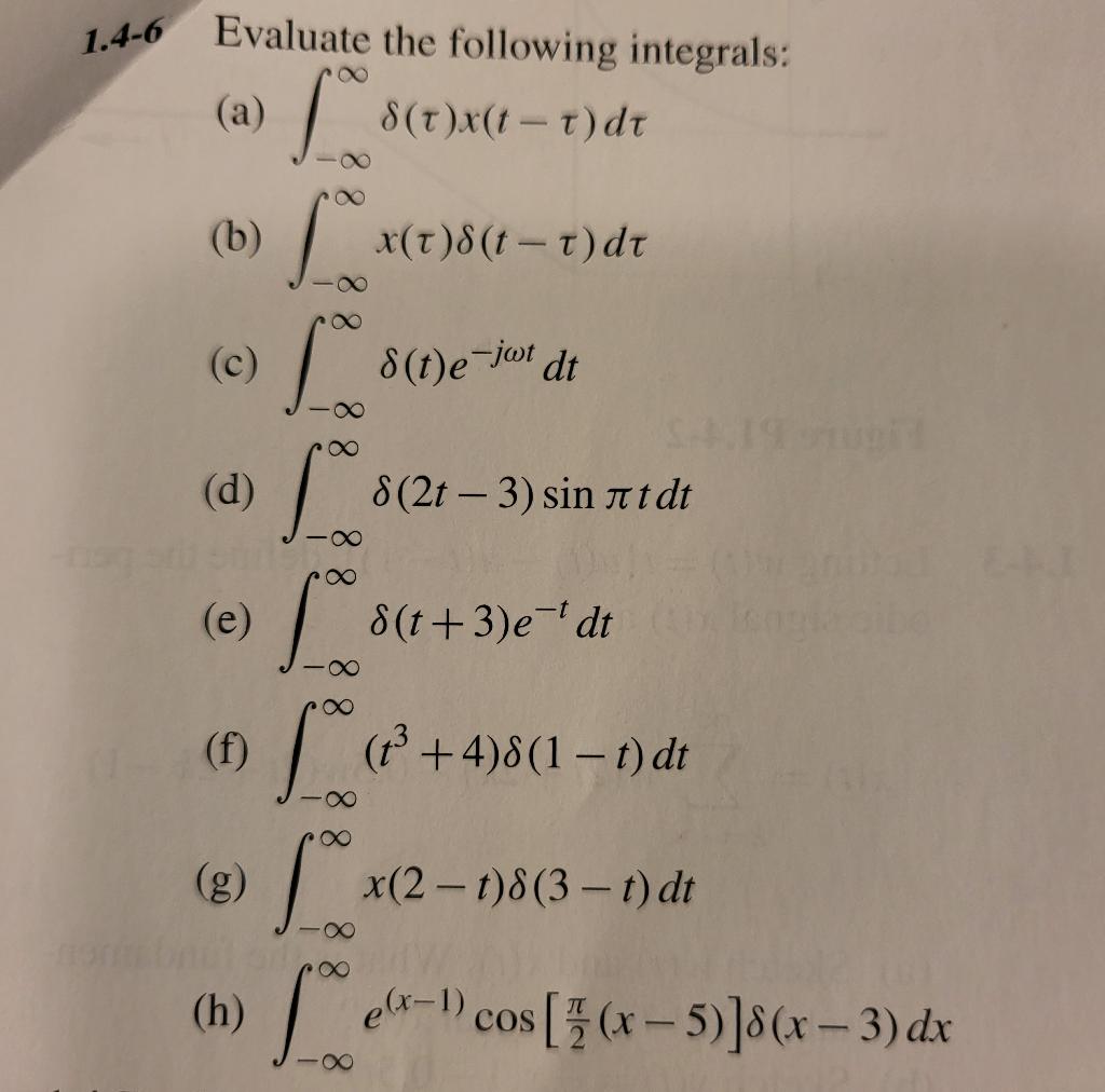 Solved Evaluate the following integrals: (a) | Chegg.com