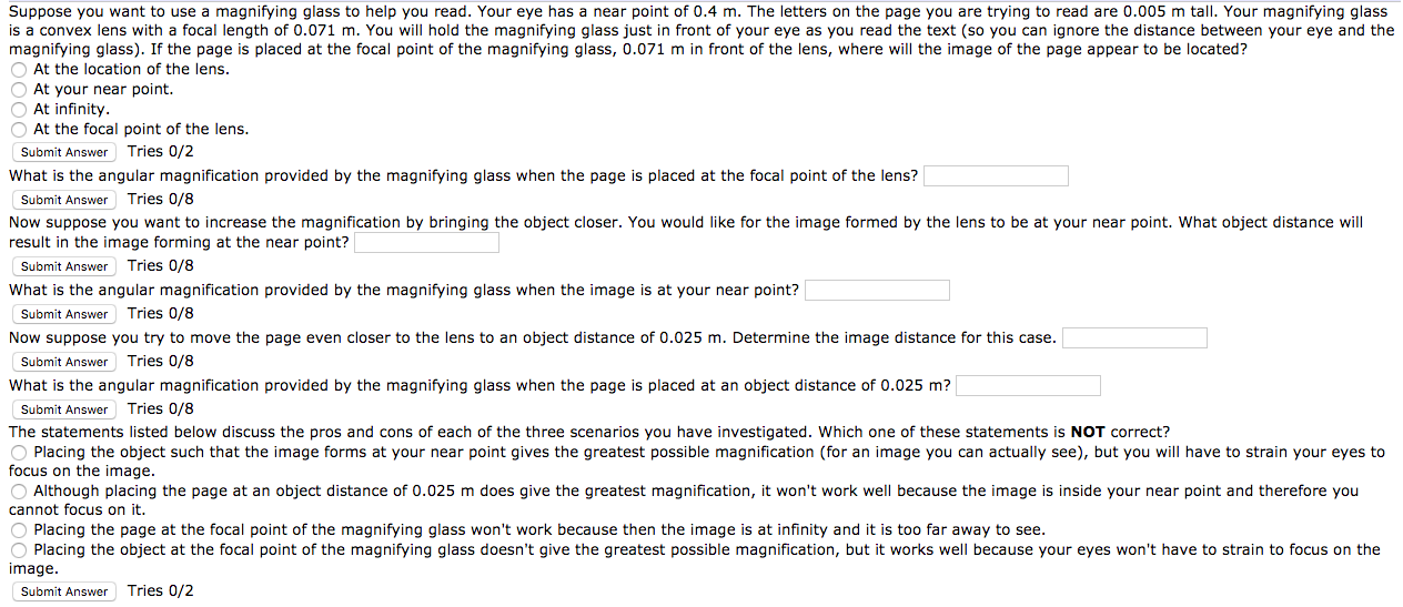 Solved Suppose you want to use a magnifying glass to help | Chegg.com