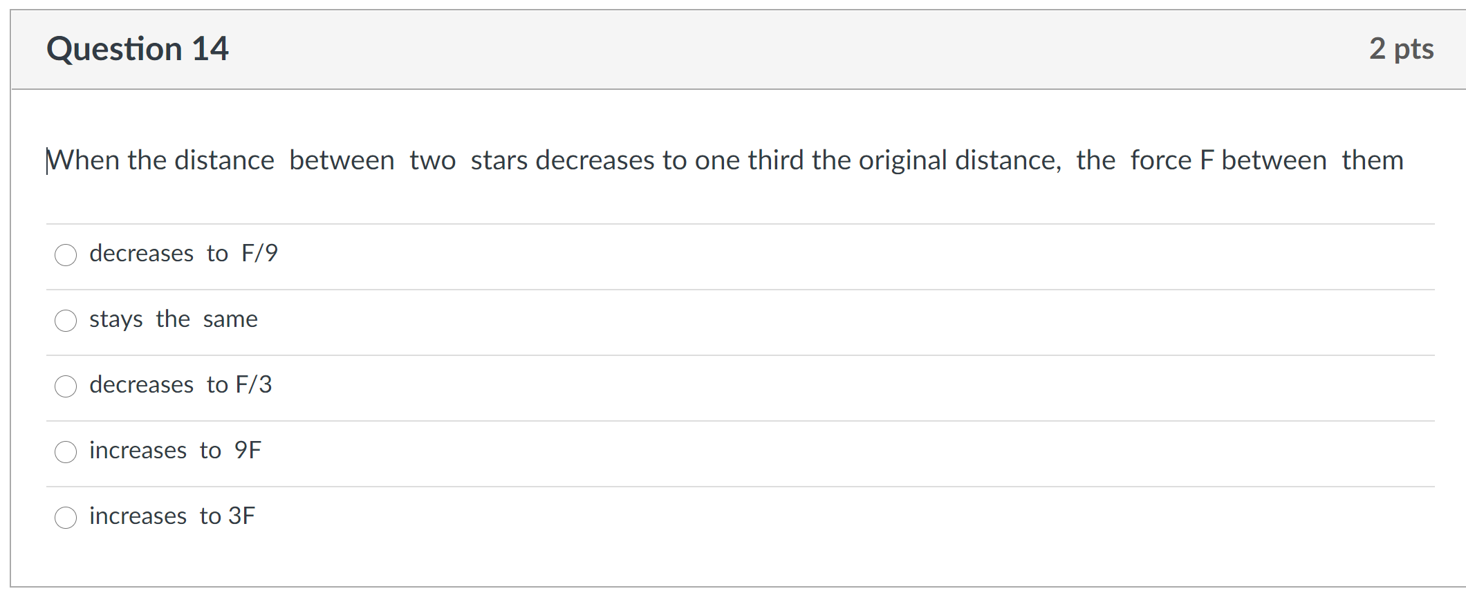 Solved Question 14 2 pts When the distance between two stars | Chegg.com