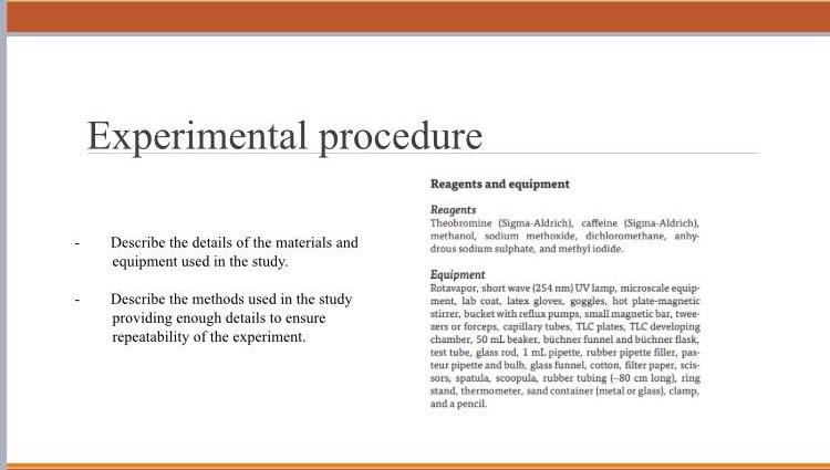 Solved Experimental procedure Synthesis of | Chegg.com