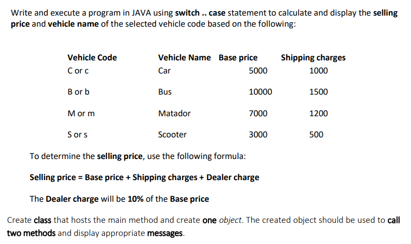 Solved Write and execute a Java program that will declare an | Chegg.com