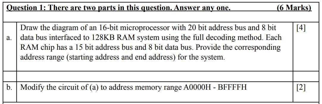 Question 1: There are two parts in this question. | Chegg.com