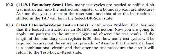 10.2 (1149.1 Boundary Scan) How many test cycles are | Chegg.com