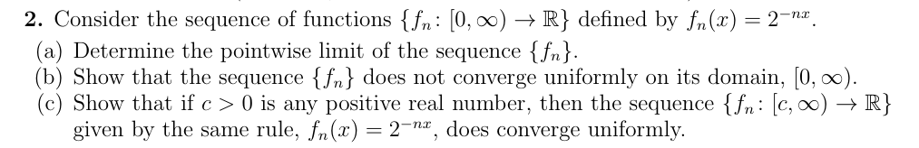 Solved 2 Consider The Sequence Of Functions {fn [0 00
