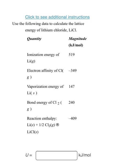 Solved Click to see additional instructions Use the | Chegg.com