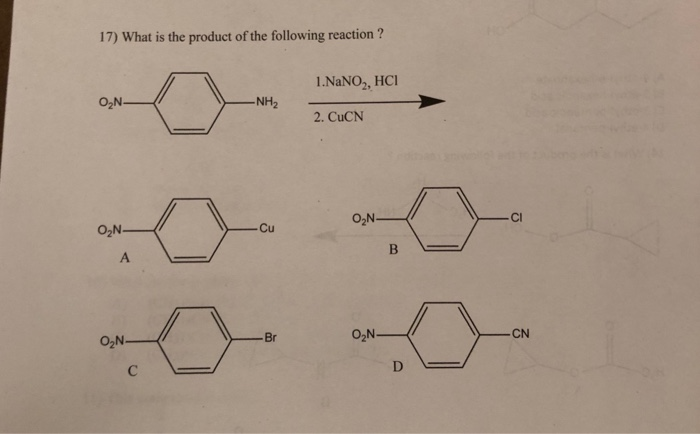 Solved 17) What is the product of the following reaction? | Chegg.com