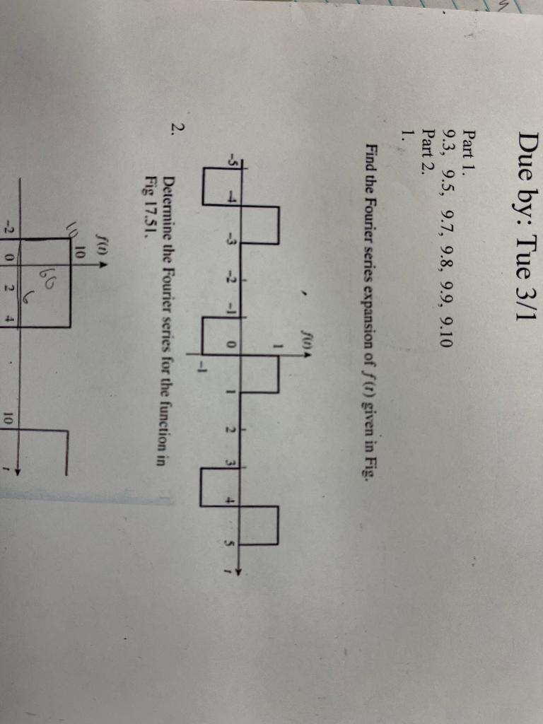 Solved Due by: Tue 3/1 w Part 1. 9.3, 9.5, 9.7, 9.8, 9.9, | Chegg.com