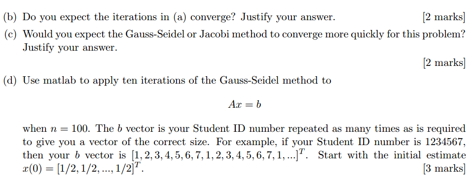 Solved Consider the nxn matrix with 3 on the main diagonal, | Chegg.com