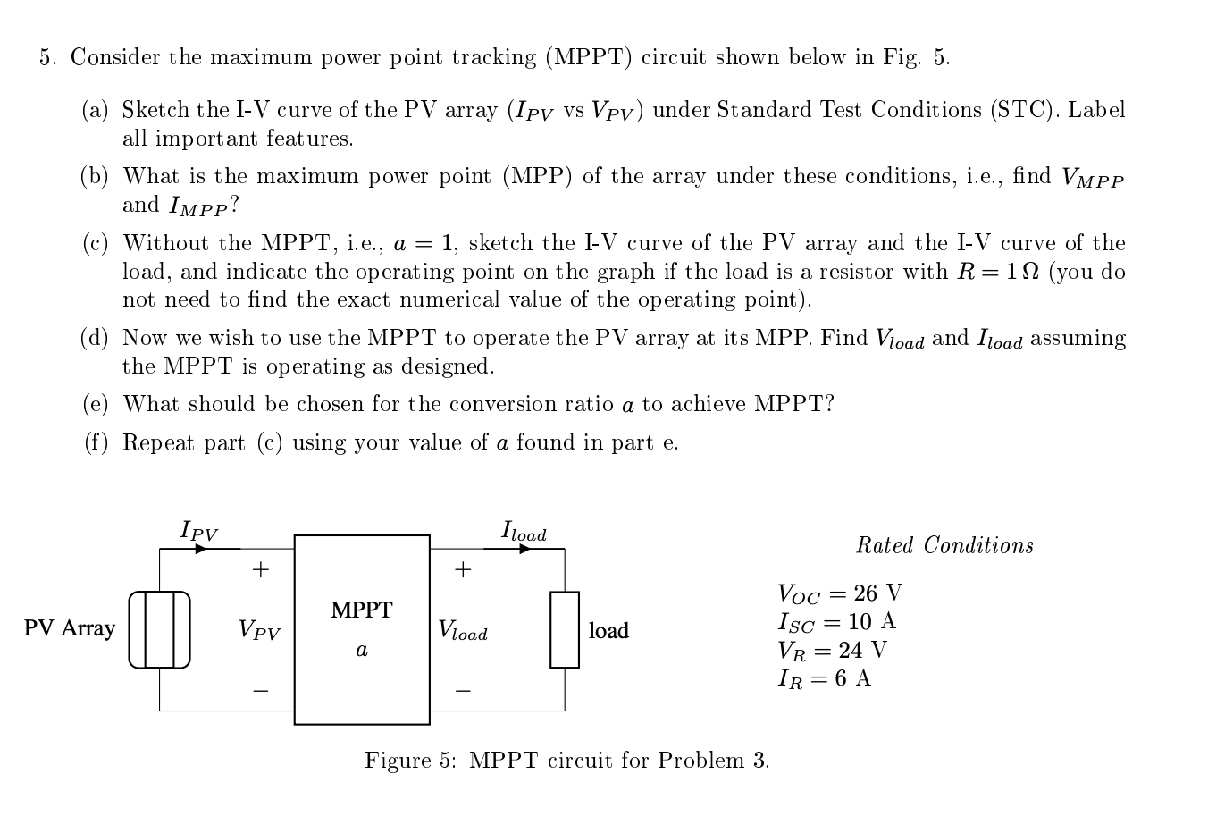 Solved 5. Consider the maximum power point tracking (MPPT) | Chegg.com