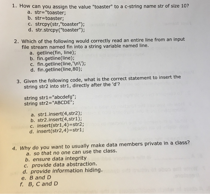 Solved 1. How can you assign the value "toaster" to a | Chegg.com
