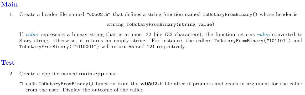 Solved No code was provided. The assignment must be | Chegg.com