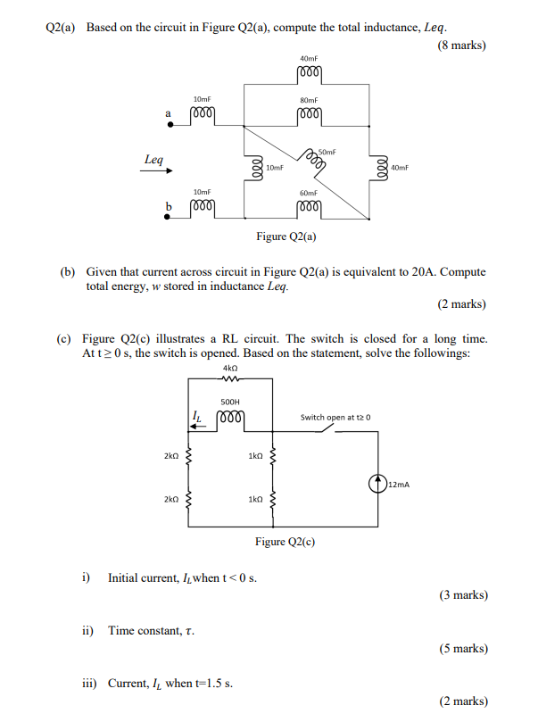 Solved Q2(a) Based on the circuit in Figure Q2(a), compute | Chegg.com