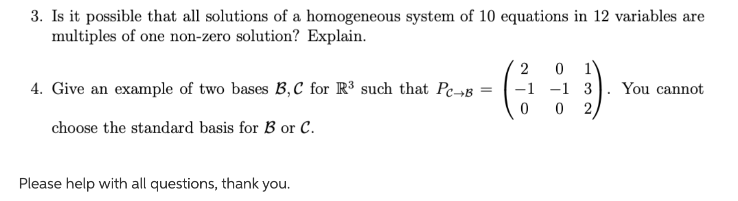 Solved 3. Is it possible that all solutions of a homogeneous | Chegg.com
