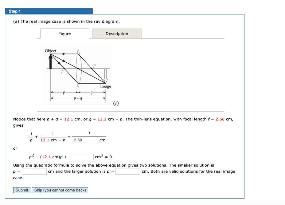 Solved Step 1 (a) The real image case is shown in the ray | Chegg.com