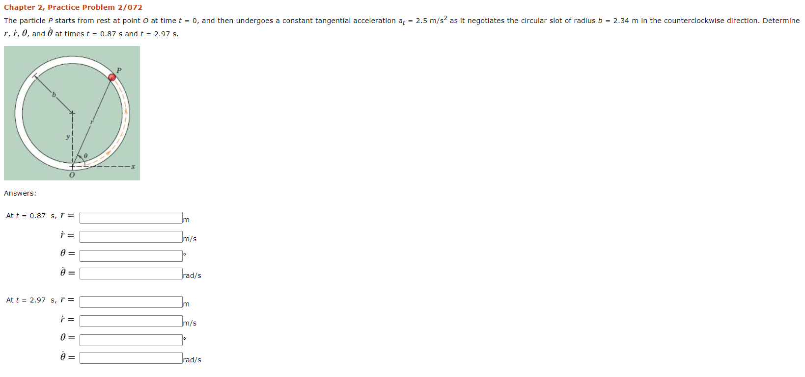 Solved Chapter 2, Practice Problem 2/072 The particle P | Chegg.com