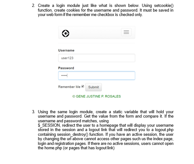 Solved 2 Create a login module just like what is shown | Chegg.com