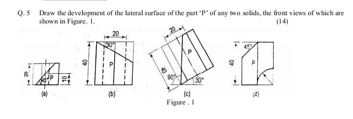 Solved Q.5 Draw the development of the lateral surface of | Chegg.com