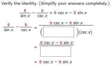 Solved Verify the identity. (Simplify your answers | Chegg.com