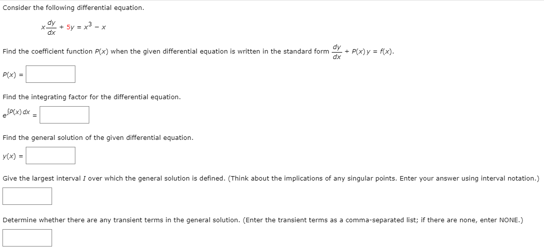 Solved Consider the following differential equation. dy X dx | Chegg.com