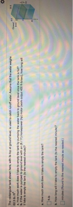 Solved The rectangular tank shown here, with its top at | Chegg.com