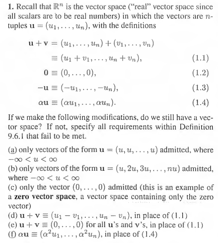 Recall that Rn ﻿is the vector space ("real" ﻿vector | Chegg.com