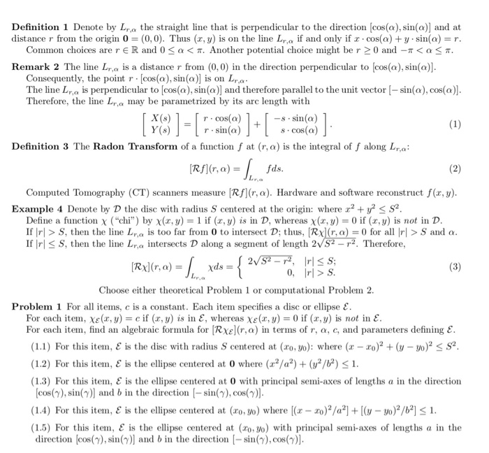 Solved Definition 1 Denote by Lra the straight line that is | Chegg.com