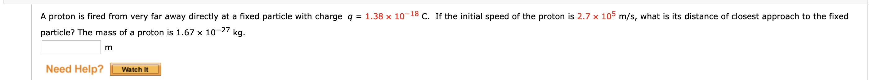 Solved A proton is fired from very far away directly at a | Chegg.com