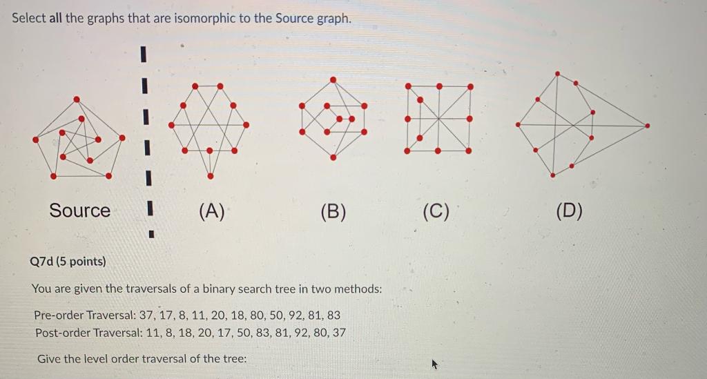 Solved Select all the graphs that are isomorphic to the | Chegg.com