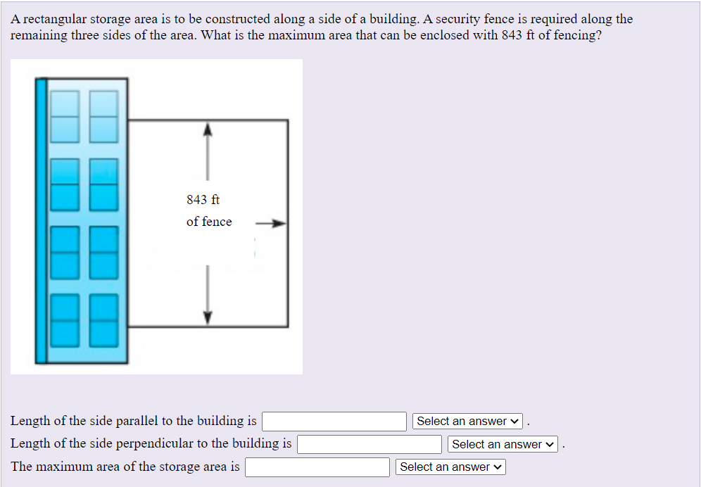 Solved A rectangular storage area is to be constructed along | Chegg.com