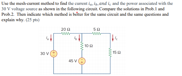 Use the mesh-current method to find the current | Chegg.com