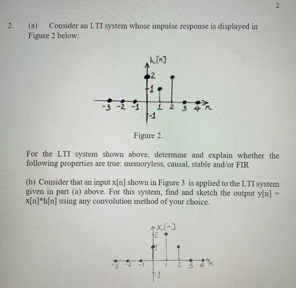 Solved 2. 2. (a) Consider an LTI system whose impulse | Chegg.com
