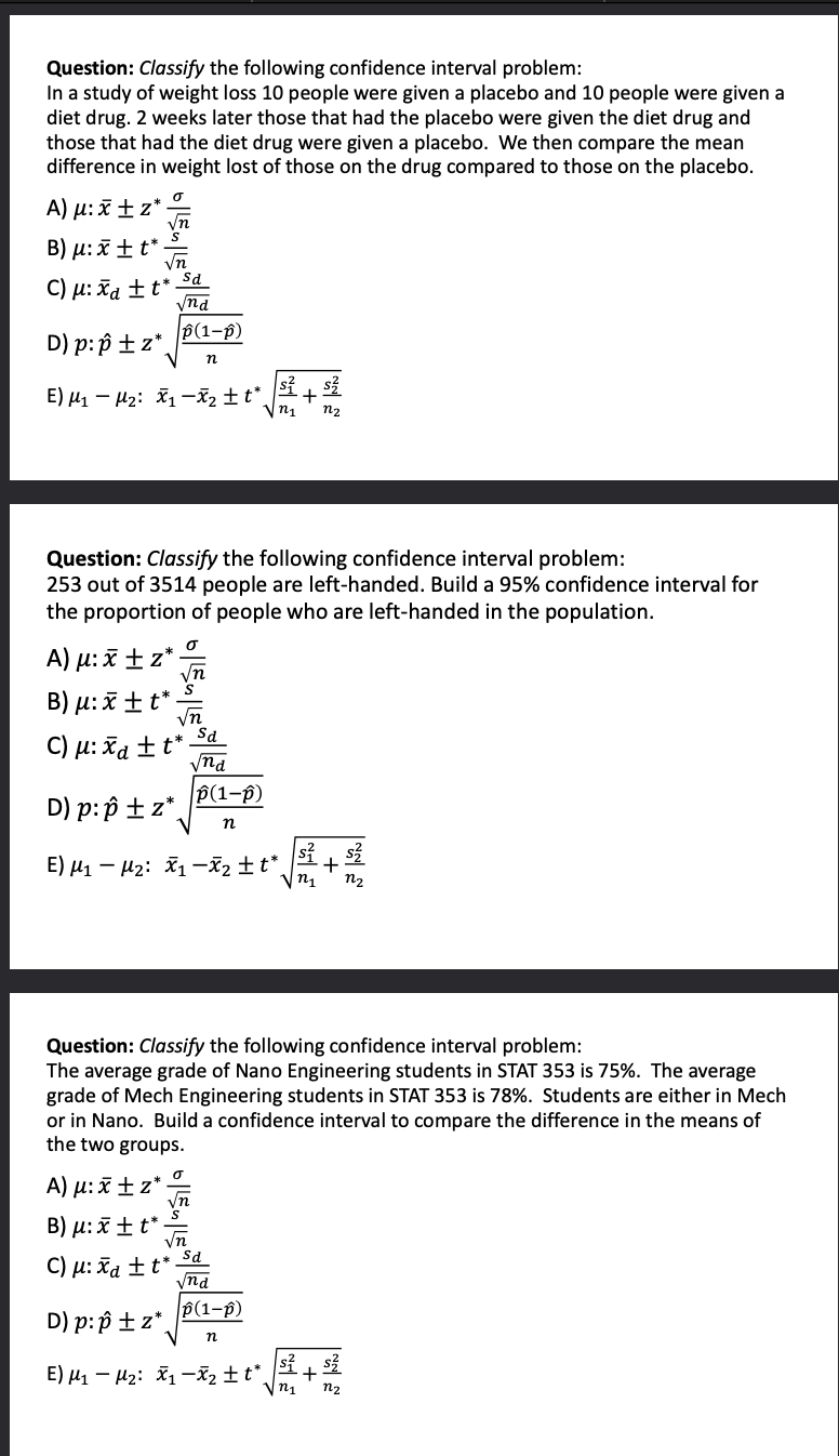 Solved StatQuestion: | Chegg.com