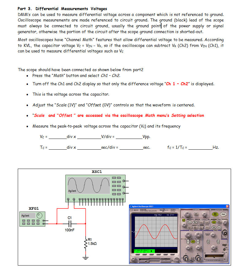 Part 3. Differential Measurements Voltages DMM's can | Chegg.com