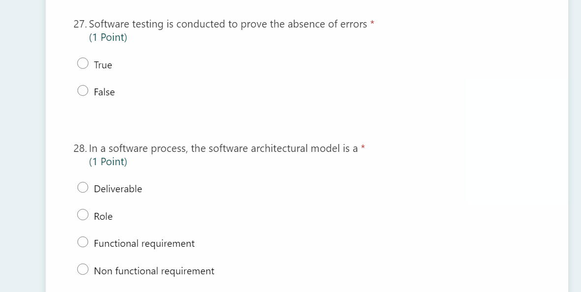Solved 27. Software testing is conducted to prove the | Chegg.com