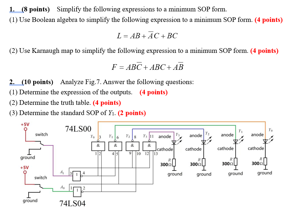 Solved (8 ﻿points) ﻿Simplify the following expressions to a | Chegg.com