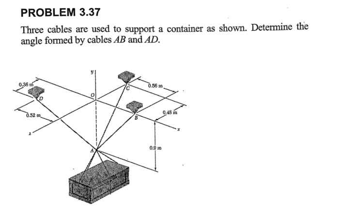 Solved PROBLEM 3.37 Three cables are used to support a | Chegg.com