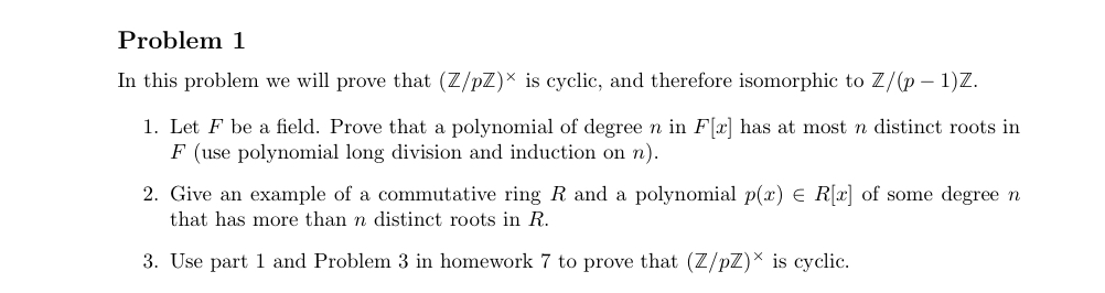 Solved Problem 1In ﻿this problem we ﻿will prove that | Chegg.com