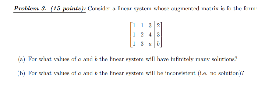 Solved Problem 3. (15 points): Consider a linear system | Chegg.com