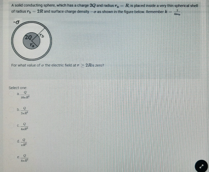 Solved A solid conducting sphere, which has a charge 2Q and | Chegg.com