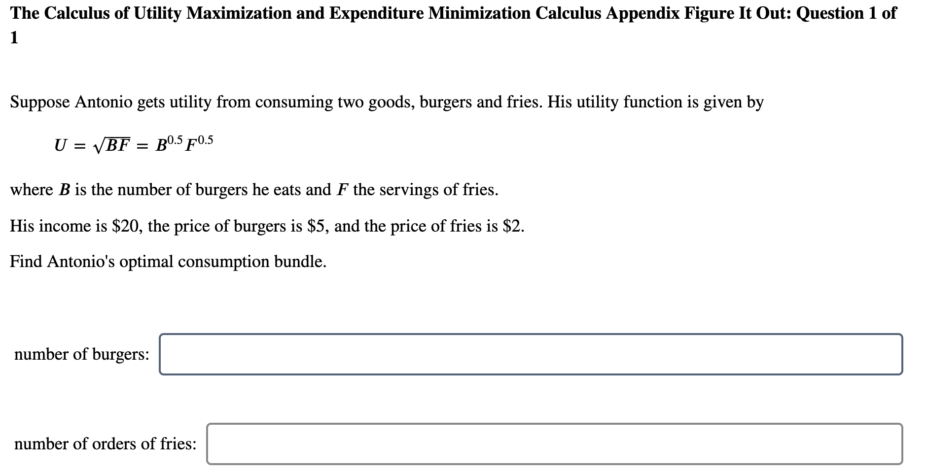 Solved The Calculus of Utility Maximization and Expenditure | Chegg.com