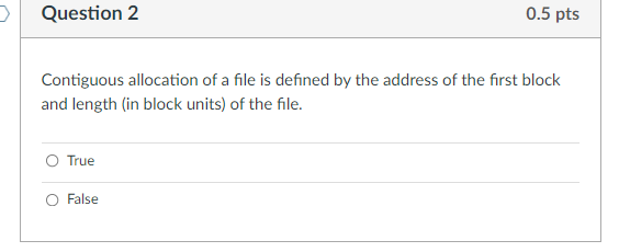 Solved Contiguous allocation of a file is defined by the | Chegg.com