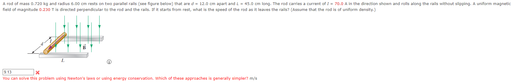 Solved You can solve this problem using Newton's laws or | Chegg.com