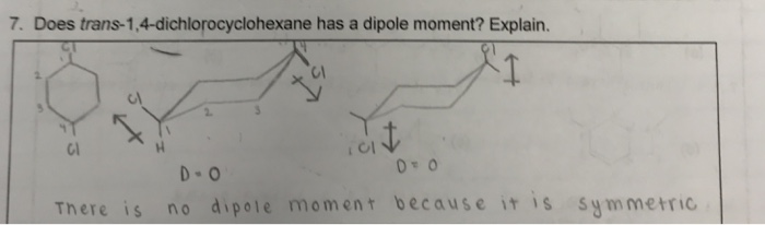 Solved Does trans-1,4-dichlorocyclohexane have a dipole | Chegg.com