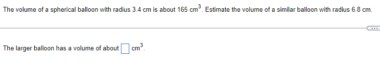 Solved The volume of a spherical balloon with radius 3.4 cm | Chegg.com