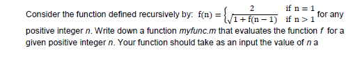 Solved Consider the function defined recursively by: | Chegg.com