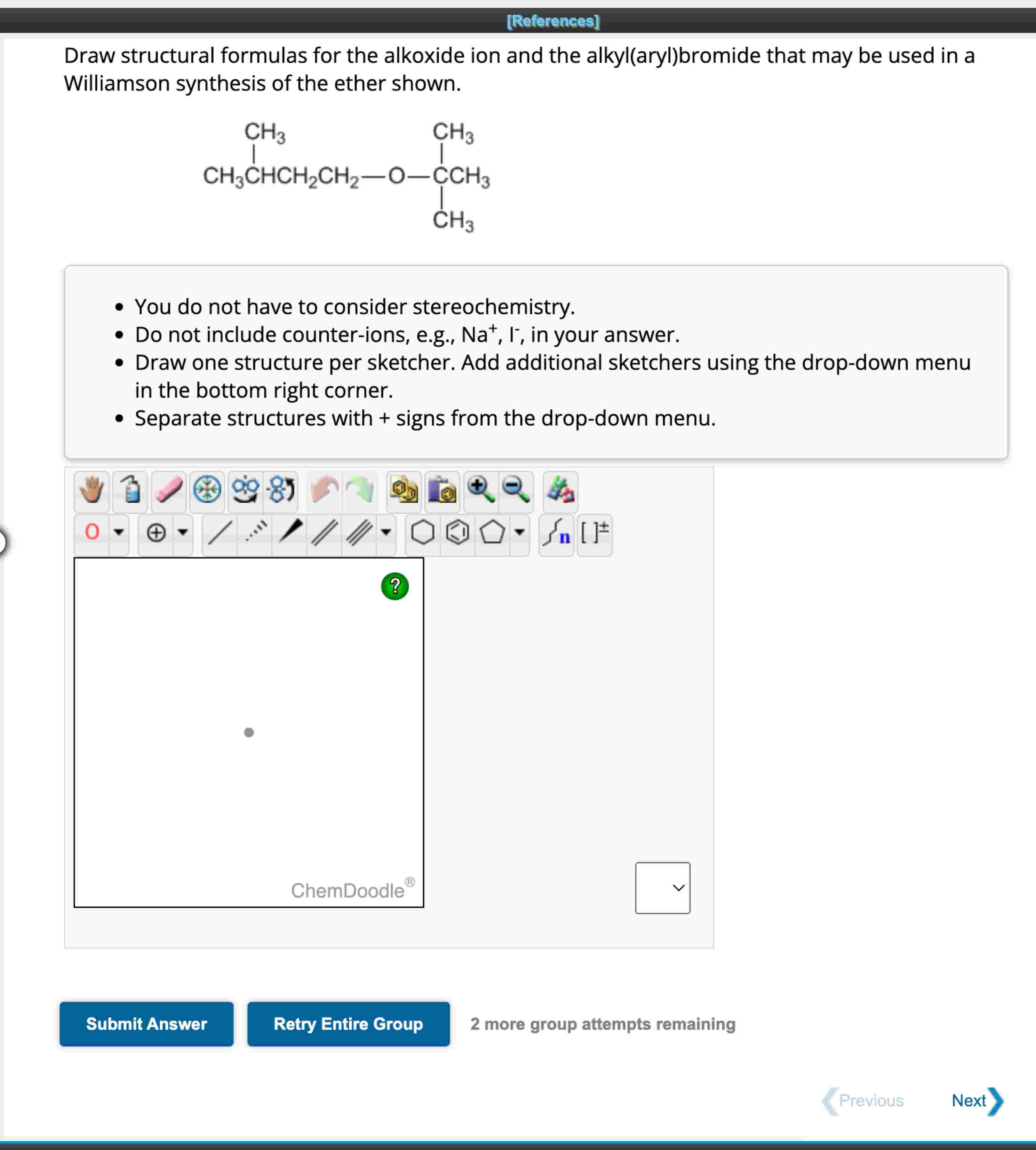Solved [References]Draw structural formulas for the alkoxide | Chegg.com
