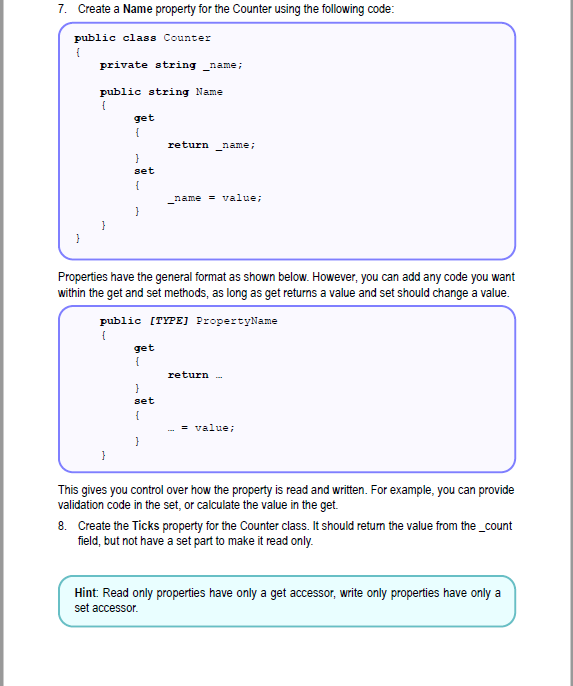 Solved Instructions In this task you will create a Counter | Chegg.com