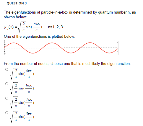 Solved The eigenfunctions of particle-in-a-box is determined | Chegg.com