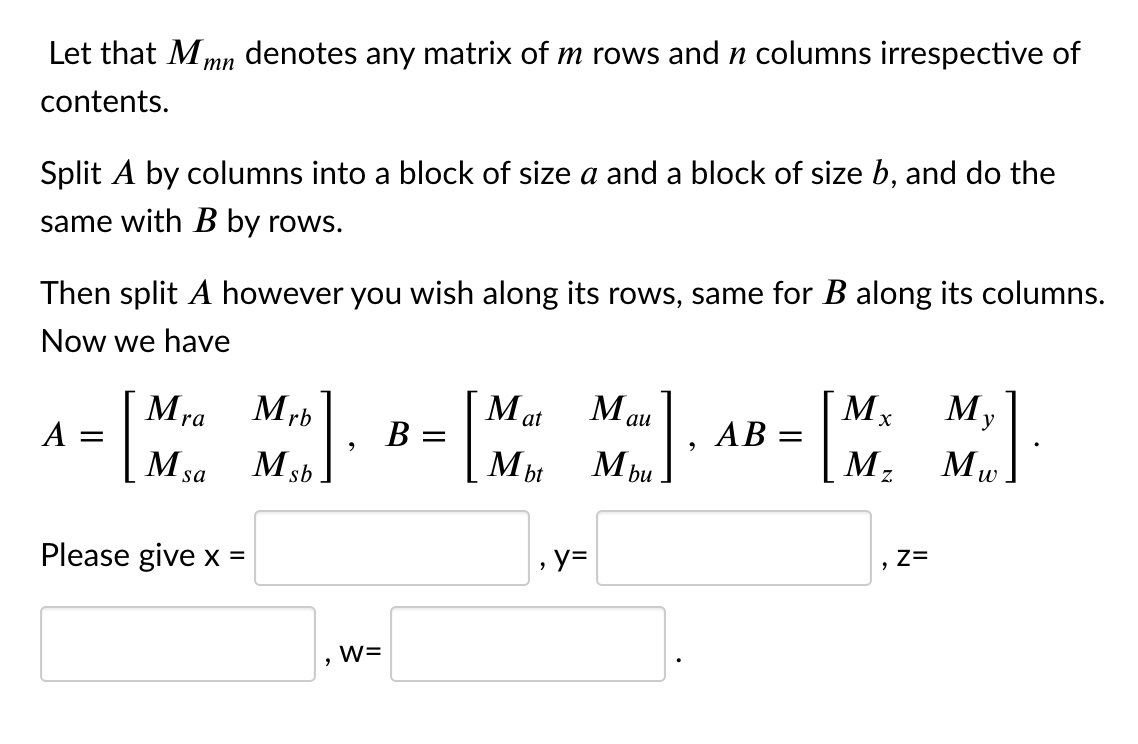 Solved Let that Mmn denotes any matrix of m rows and n | Chegg.com