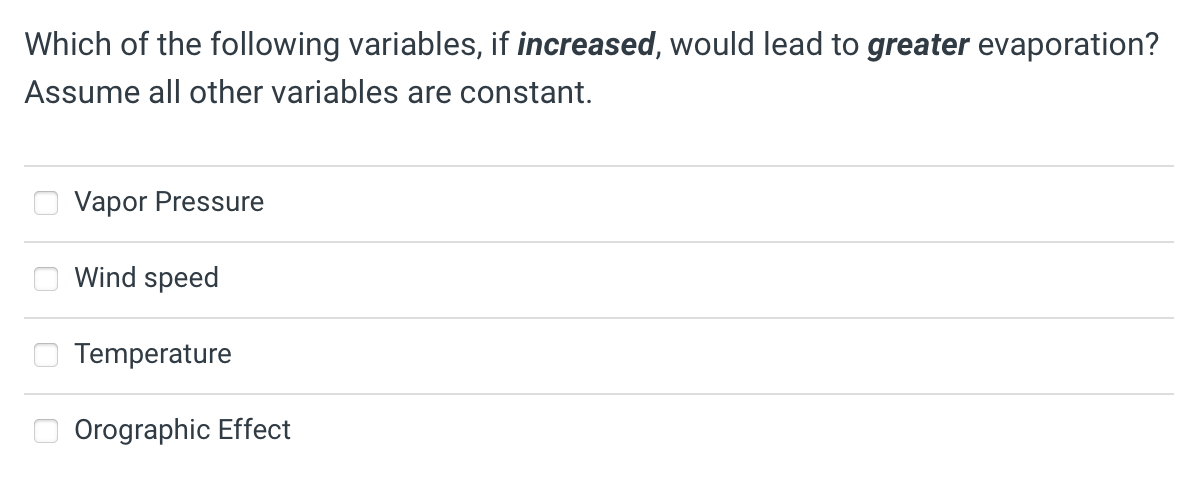 Solved Which of the following variables, if increased, would | Chegg.com